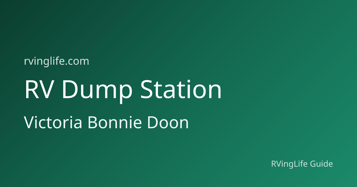 Caravan Dump Stations In Bonnie Doon | RVingLife